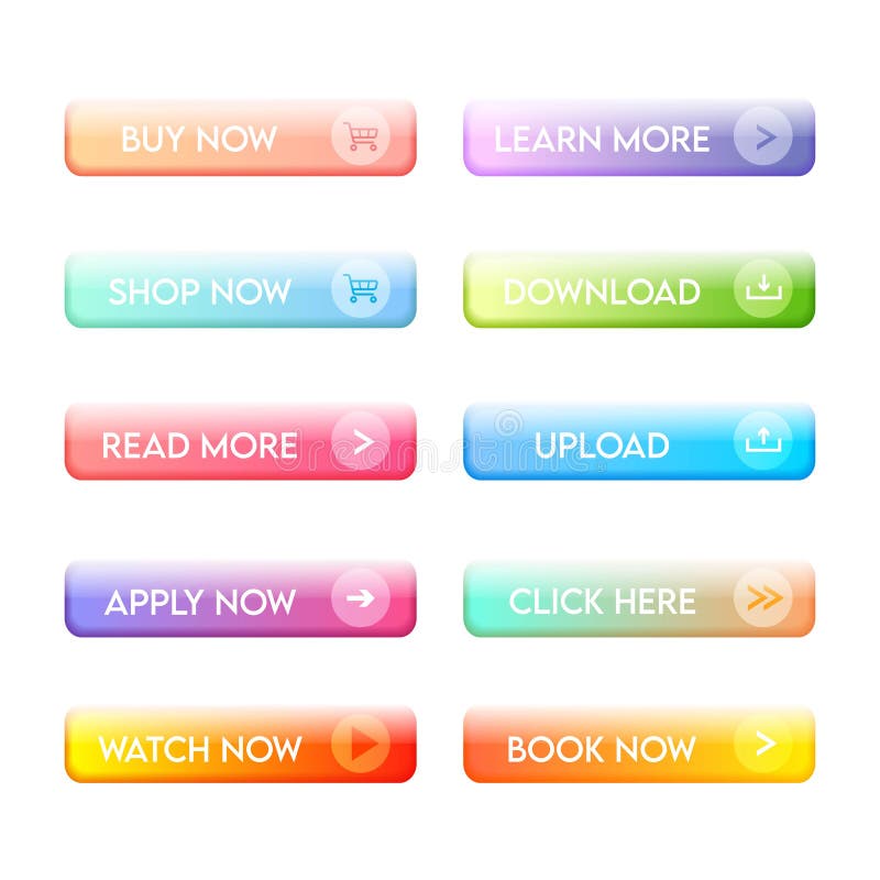 Conjunto De Botones Modernos Colorido Para El Vector De Sitio Web ...