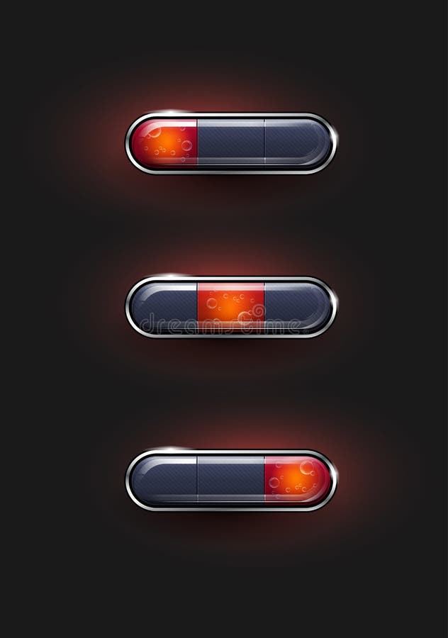 Conjunto De Botones Rojos Brillantes Del Web Ilustración del Vector ...