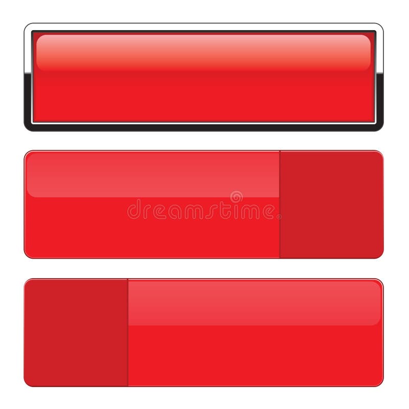 Conjunto De Botones Rojos En Blanco Ilustración del Vector ...