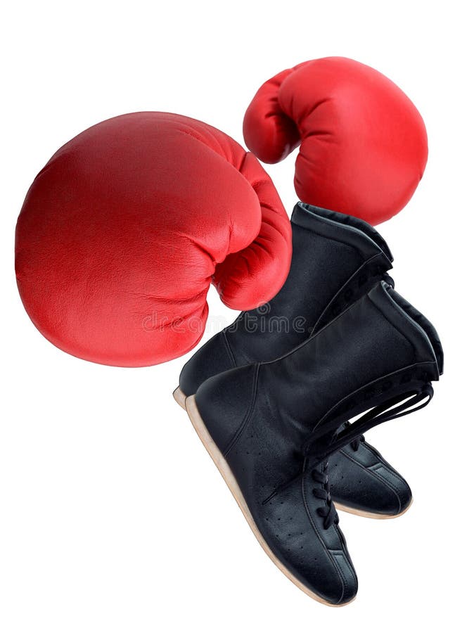Guantes De Boxeo Colgando De Fondo Blanco Imagen de archivo - Imagen de ...