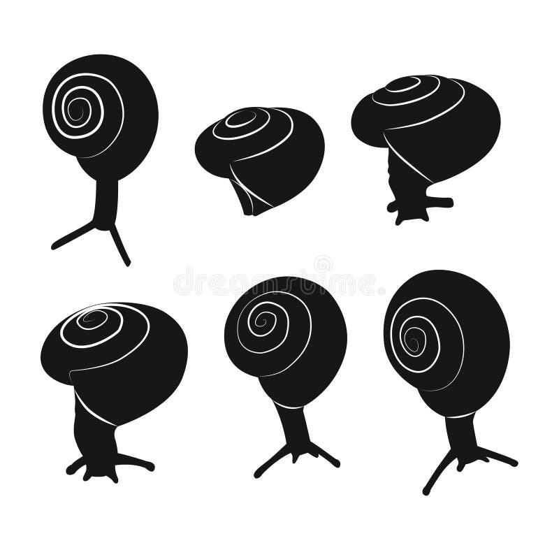 Conjunto de caracoles stock de ilustración. Ilustración de silueta ... Conjunto de caracoles stock de ilustración. Ilustración de silueta ...