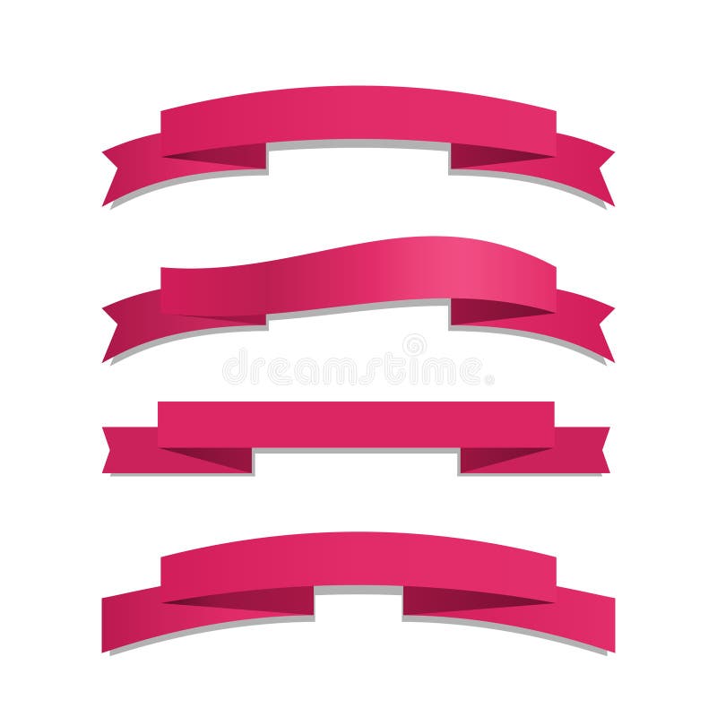 Conjunto de cinta rosa ilustración del vector. Ilustración de elemento ...