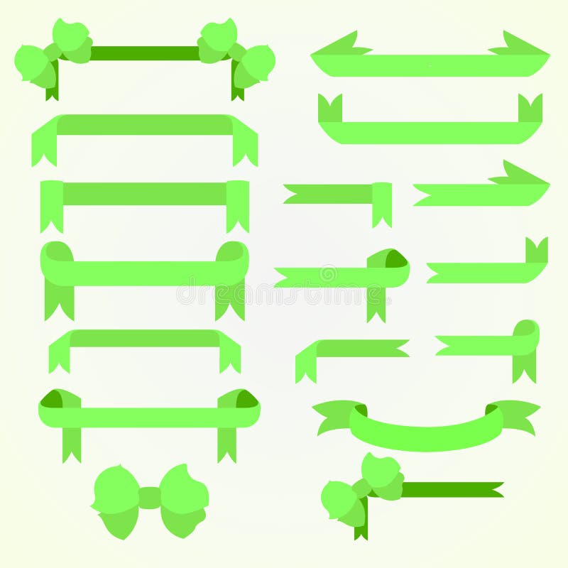 Conjunto de cintas verdes ilustración del vector. Ilustración de vector ...