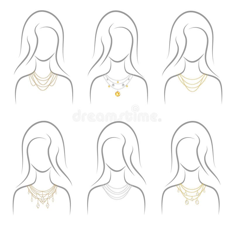 Conjunto de collares ilustración del vector. Ilustración de accesorios ...