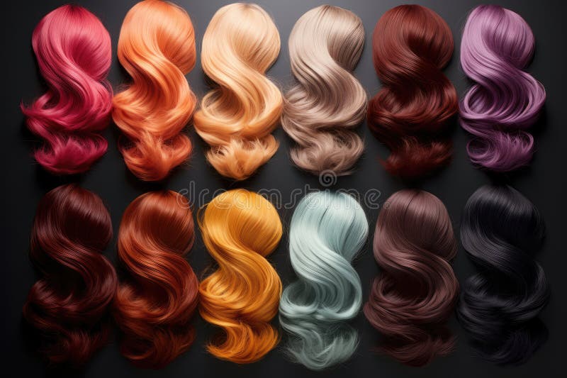 Conjunto De Colores De Pelo. Paleta De Colores Diferentes Foto de ...