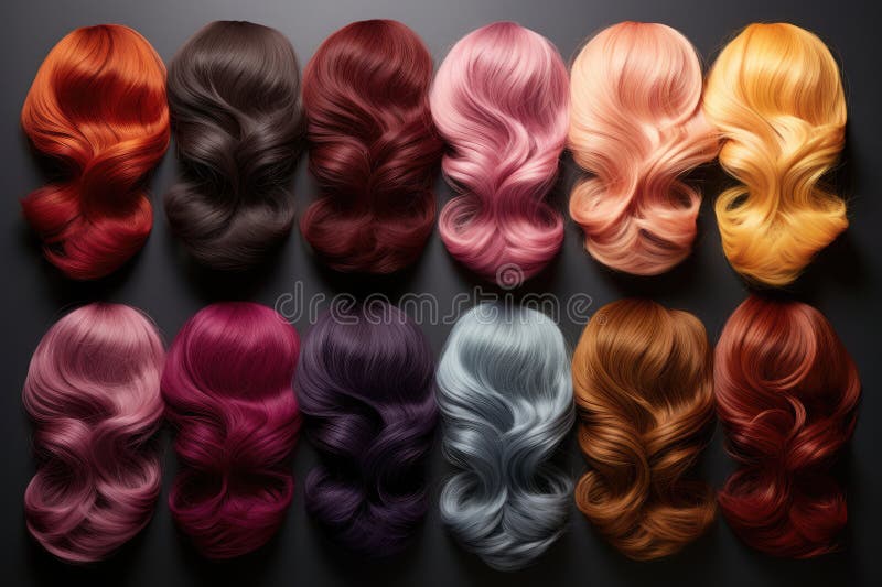 Conjunto De Colores De Pelo. Paleta De Colores Diferentes Imagen de ...