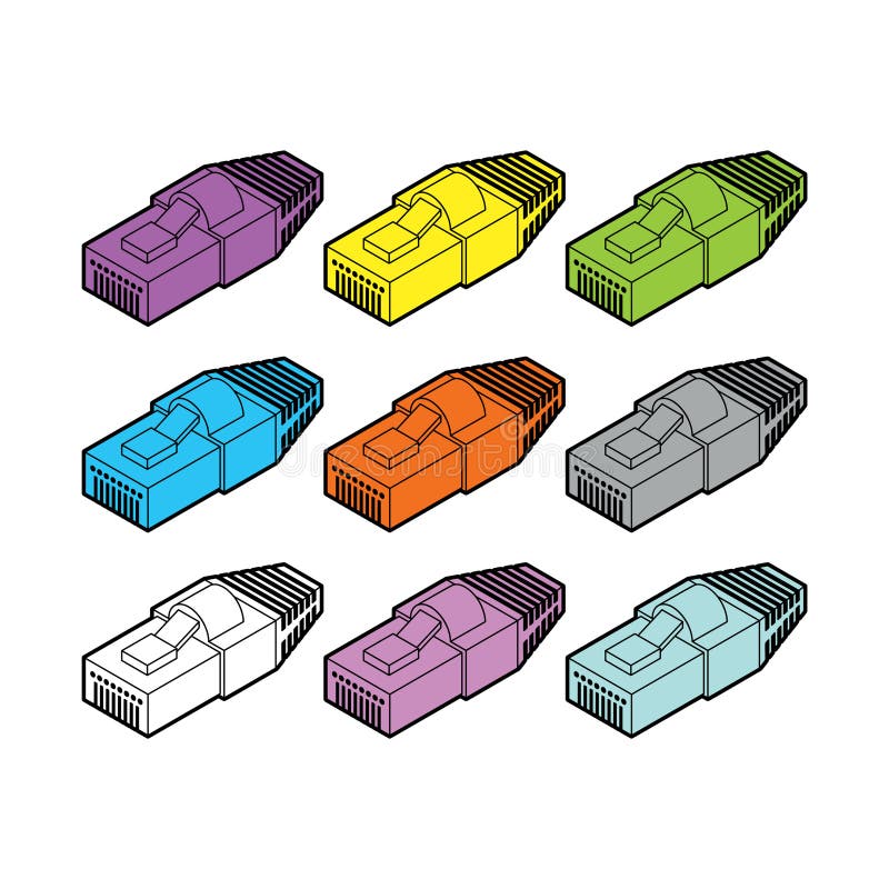 Conjunto De Conectores Rj45. Conector Para Cable De Internet. Cable De ...