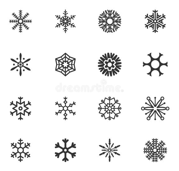 Conjunto De Copos De Nieve Del Vector Ilustración del Vector ...