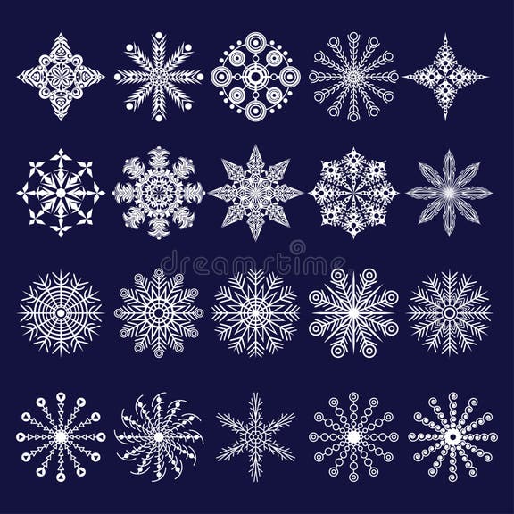 Conjunto De Copos De Nieve Del Vector Ilustración del Vector ...