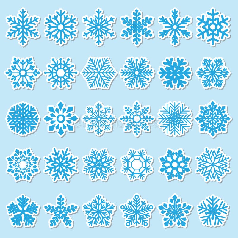 Conjunto De Copos De Nieve Del Vector Ilustración del Vector ...