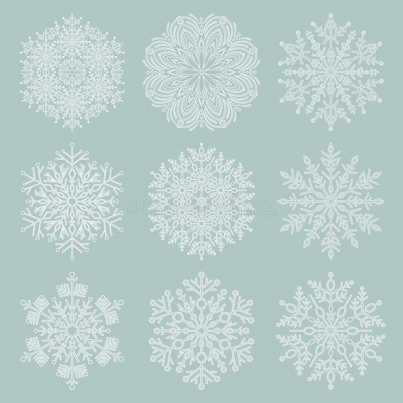Conjunto De Copos De Nieve Del Vector Ilustración del Vector ...