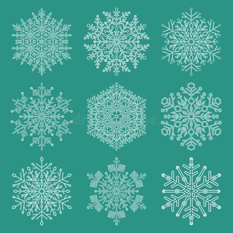 Conjunto De Copos De Nieve Del Vector Ilustración del Vector ...