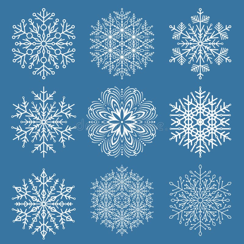 Conjunto De Copos De Nieve Del Vector Ilustración del Vector ...