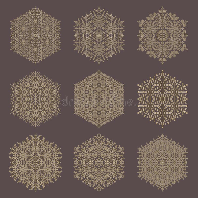Conjunto De Copos De Nieve Del Vector Ilustración del Vector ...