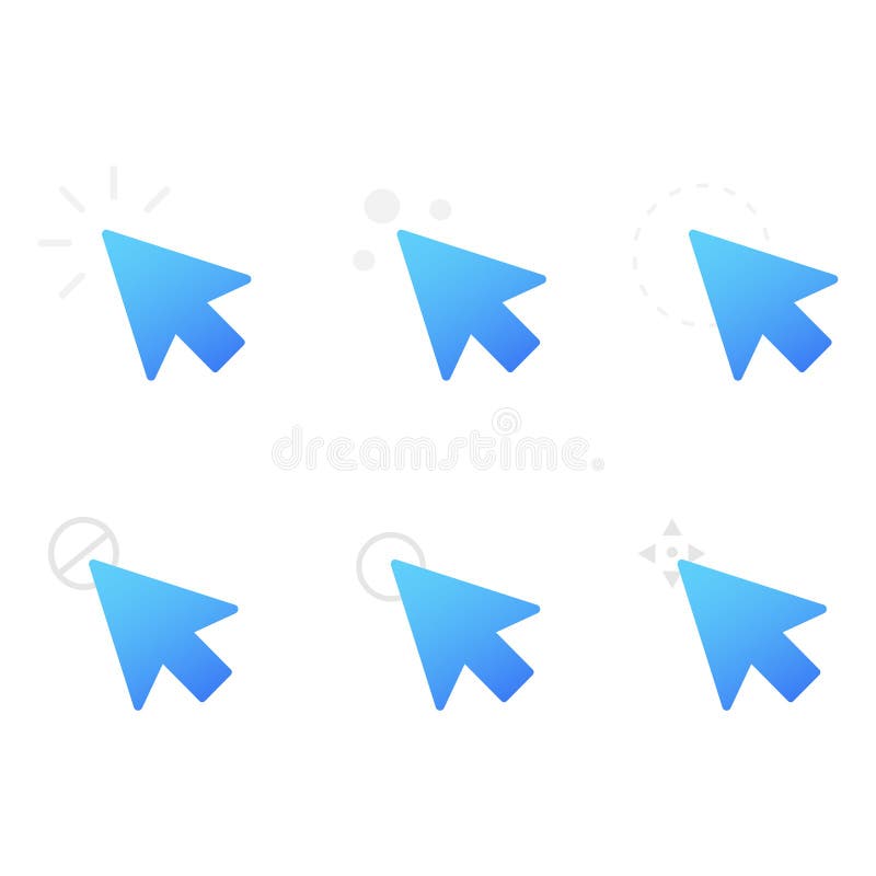 Conjunto De Cursor Del Ratón. Icono. Conjunto De Punteros Del Ratón ...