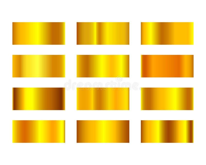 Conjunto De Degradados De Color Amarillo Dorado De Lujo Ilustración del ...