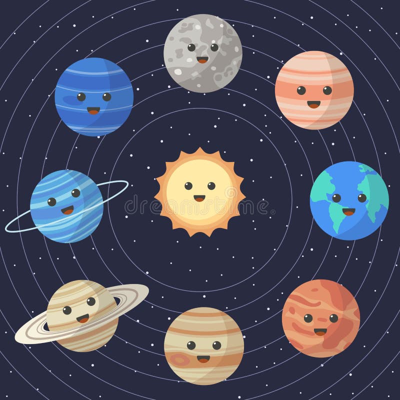 Conjunto De Desenhos De Desenho Animado Planetas Do Sistema Solar ... Conjunto De Desenhos De Desenho Animado Planetas Do Sistema Solar ...