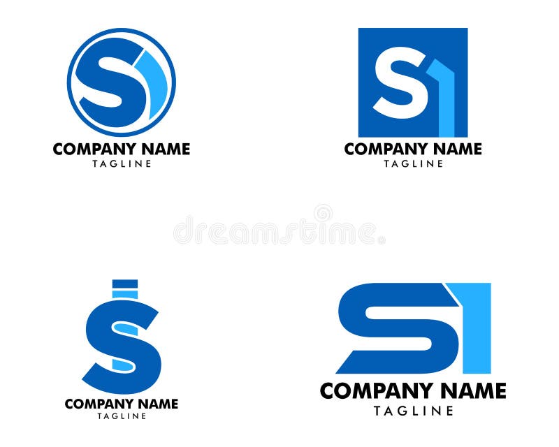 Conjunto De Design Do Modelo De Logotipo SI Da Letra Inicial Ilustração ...