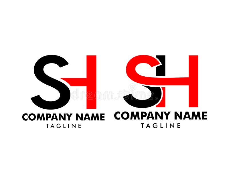 Conjunto De Design Inicial Do Modelo De Logotipo SH Da Letra SH ...
