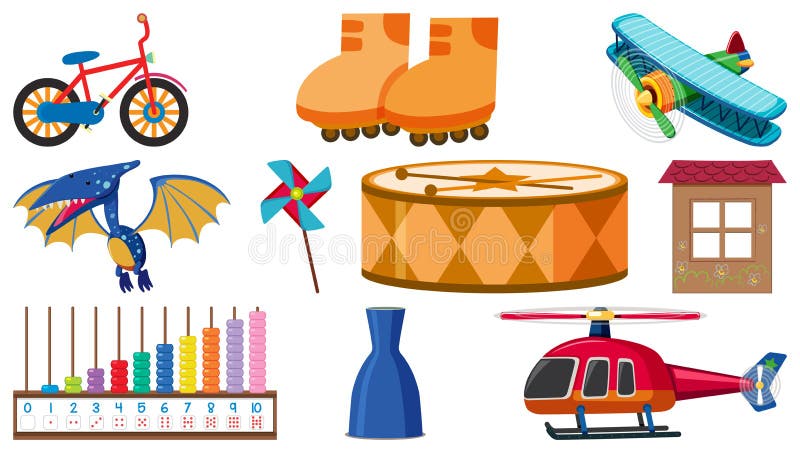 Conjunto De Dibujos Animados De Varios Objetos Ilustración del Vector ...