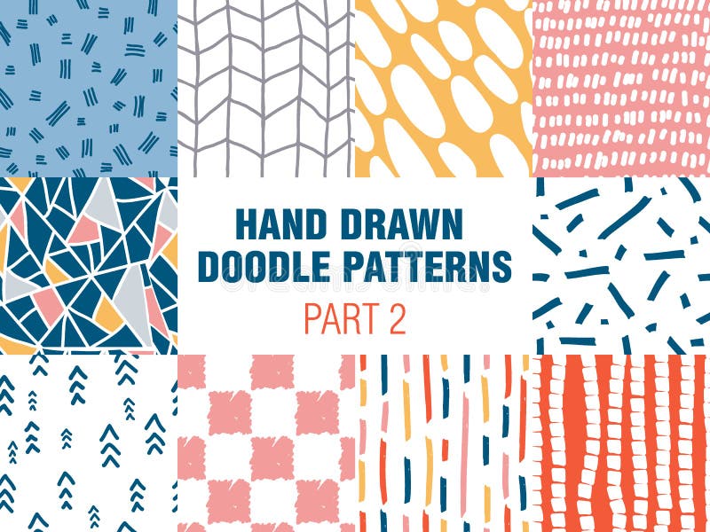 Conjunto De Diez Sencillos Y Coloridos Patrones Impecables Ilustración ...