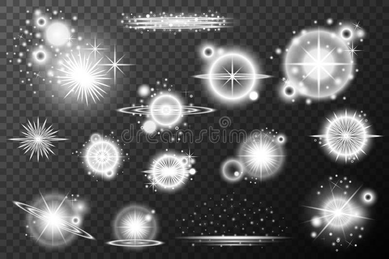 Conjunto De Efectos De Lente De Luz Blanca Sobre El Fondo. Ilustración ... Conjunto De Efectos De Lente De Luz Blanca Sobre El Fondo. Ilustración ...