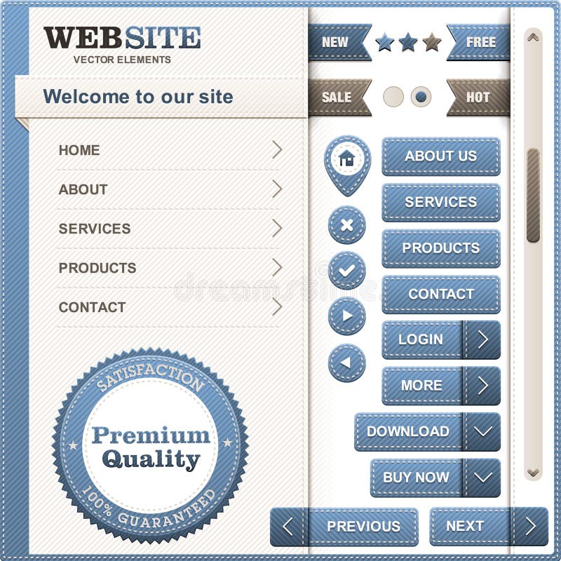 Conjunto De Elementos Del Diseño De Web Ilustración del Vector ...