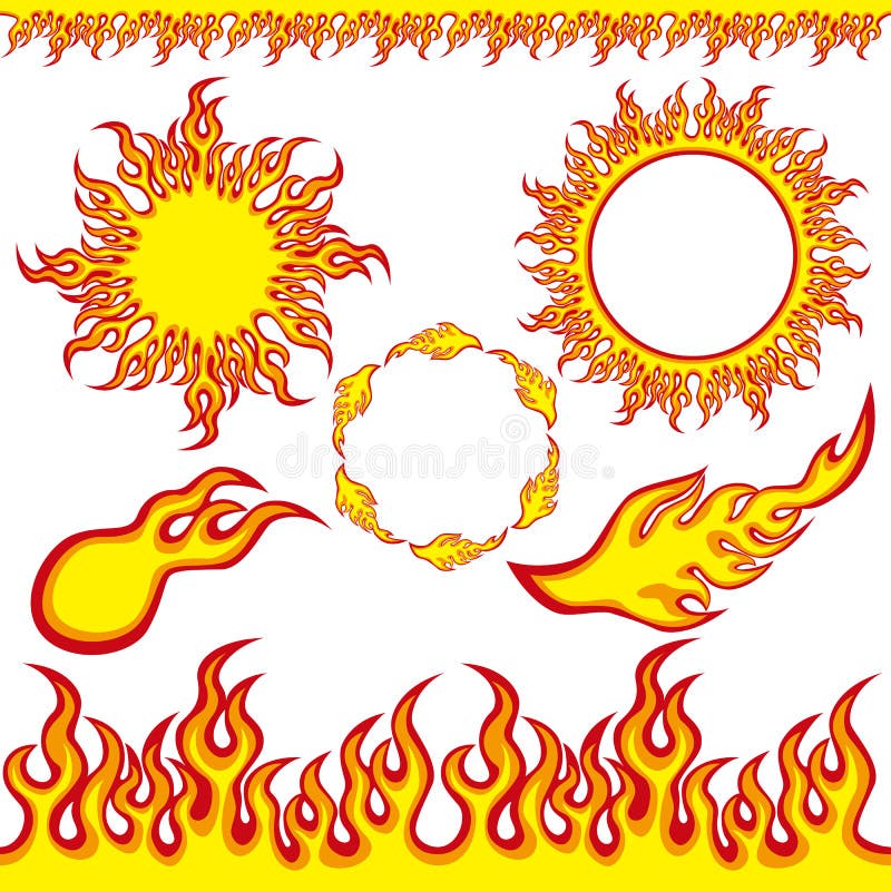 Conjunto De Elementos Del Fuego Stock de ilustración - Ilustración de ...