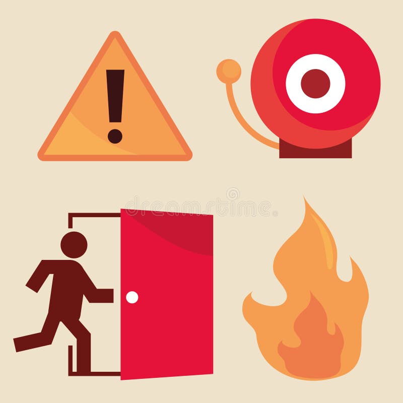 Conjunto de emergencias ilustración del vector. Ilustración de alarmar ...