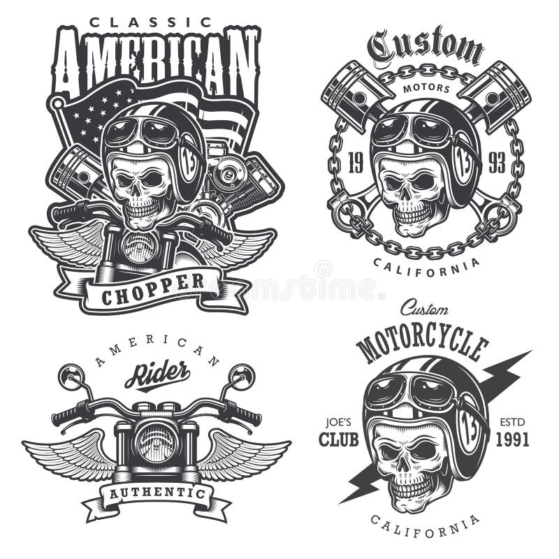 Conjunto De Estampados De Camisetas De Motocicleta Vintage Ilustración ... Conjunto De Estampados De Camisetas De Motocicleta Vintage Ilustración ...
