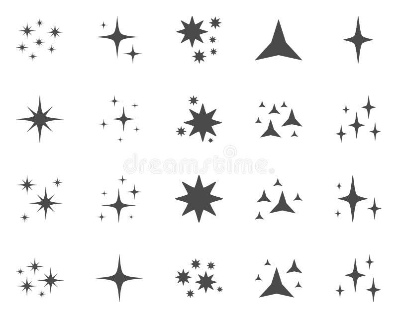 Conjunto De Estrelas Brilha Design Plano Ilustração do Vetor ...