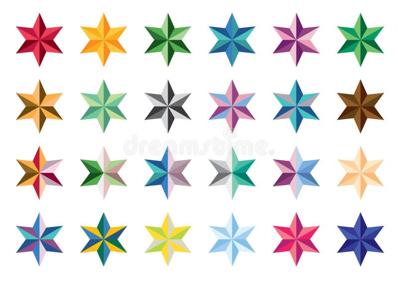 Conjunto De Estrellas Coloreadas Stock de ilustración - Ilustración de ...
