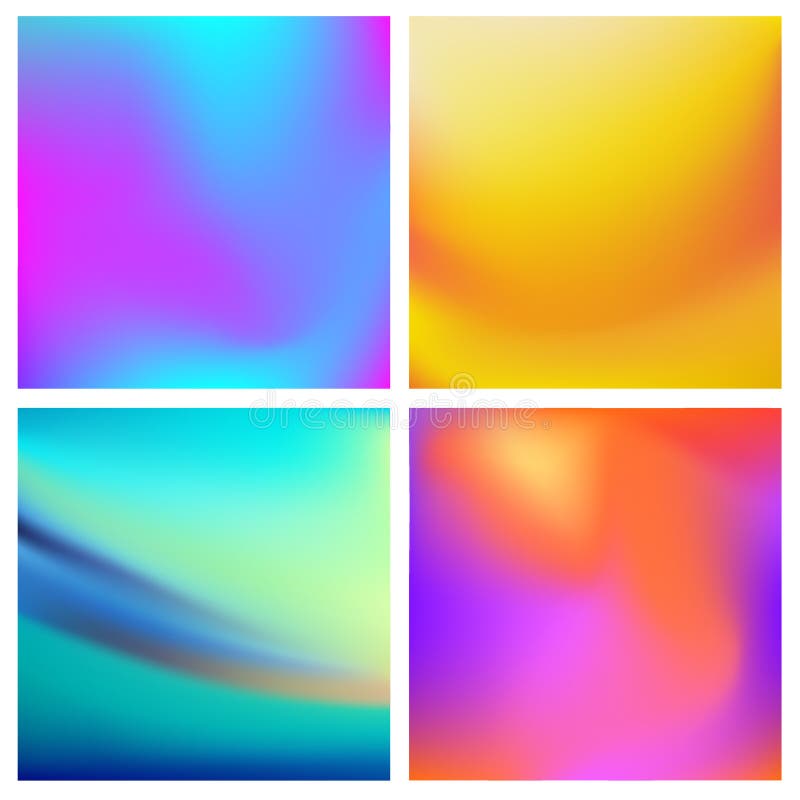 Conjunto De Fondo Difuminado Multicolor Del Vector Abstracto 4 Colores ...