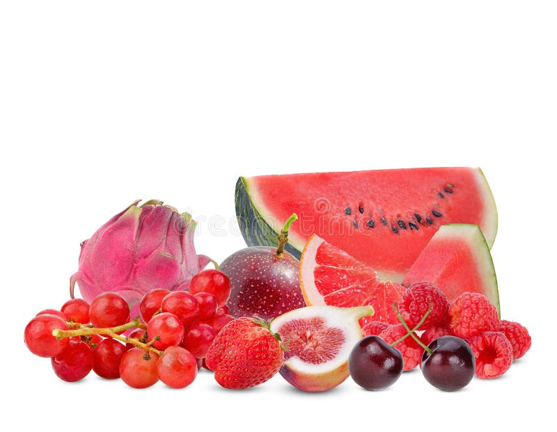 Conjunto De Frutos Rojos Sobre Fondo Blanco Foto de archivo - Imagen de ...