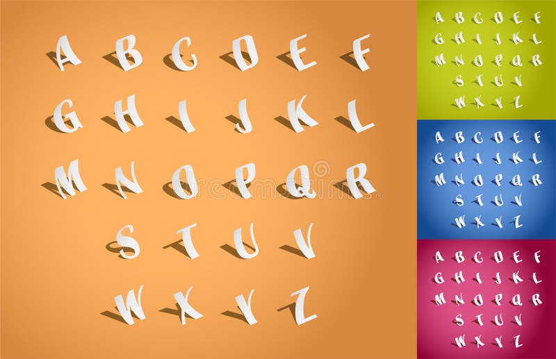 Conjunto De Fuentes De La Ilustración 3d Stock de ilustración ...