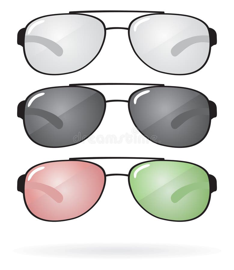 Conjunto De Gafas De Sol Y De Lentes Vector Ilustración del Vector ...