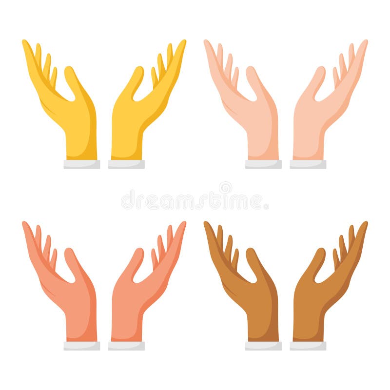 Conjunto De Gestos De Manos Sobre Fondo Blanco Ilustración del Vector ...