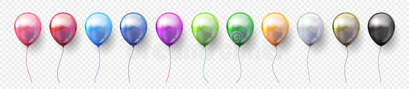 Conjunto De Globos De Helio De Color Vector De Stock Ilustración del ...