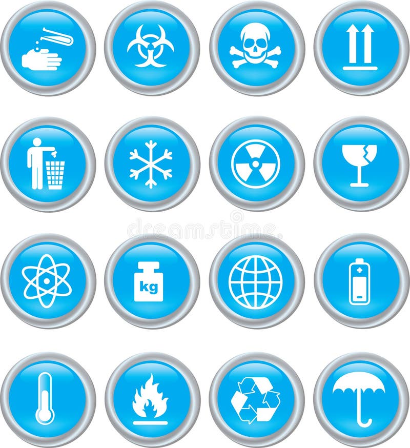 Conjunto de iconos azules ilustración del vector. Ilustración de sombra ...