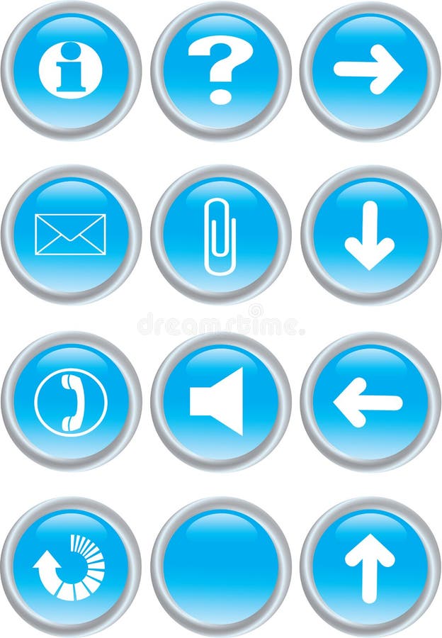 Conjunto de iconos azules ilustración del vector. Ilustración de azul ...