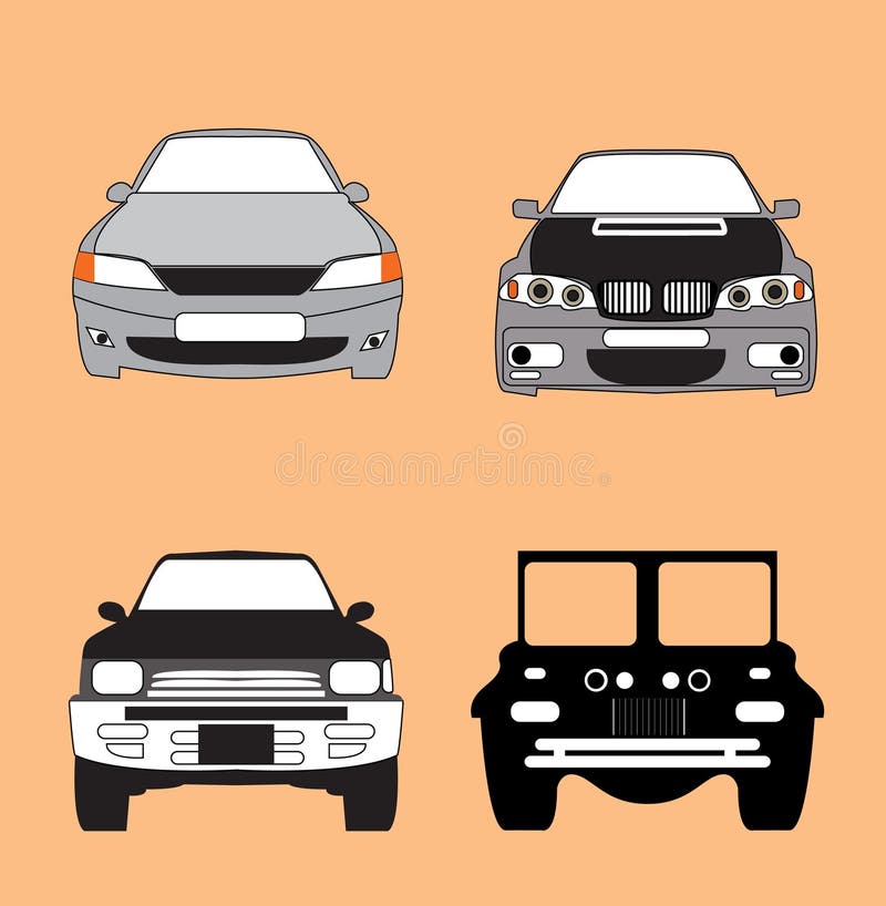 Conjunto De Iconos De 4 Coches Ilustración del Vector - Ilustración de ...