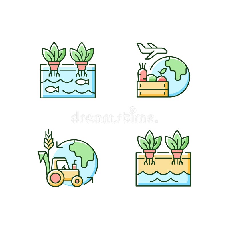 Conjunto De Iconos De Color Rgb De Agricultura Ambiental Ilustración ... Conjunto De Iconos De Color Rgb De Agricultura Ambiental Ilustración ...