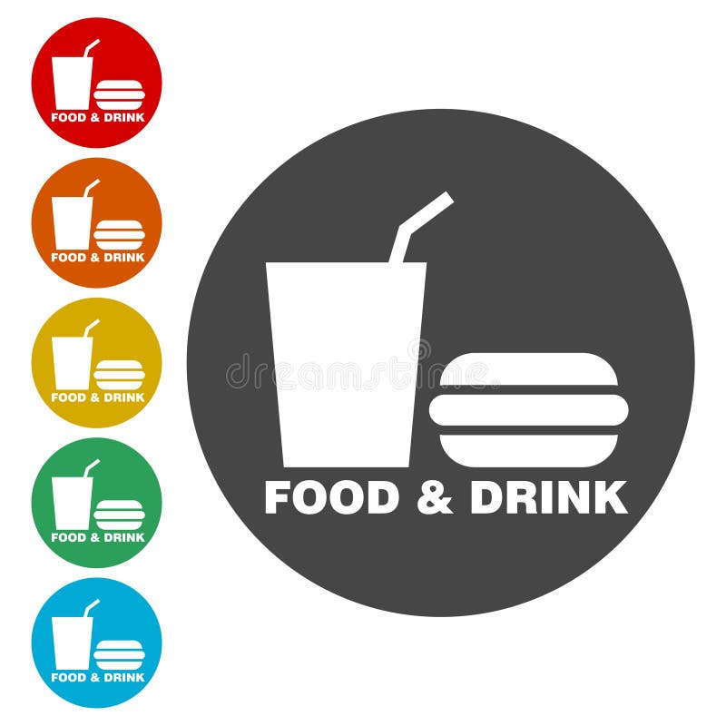 Conjunto De Iconos De Comida Y Bebida - Ilustración Ilustración del Vector - Ilustración de ...