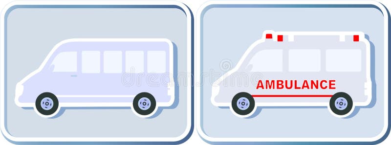 Conjunto De Iconos Con El Microbús Ilustración del Vector - Ilustración ...