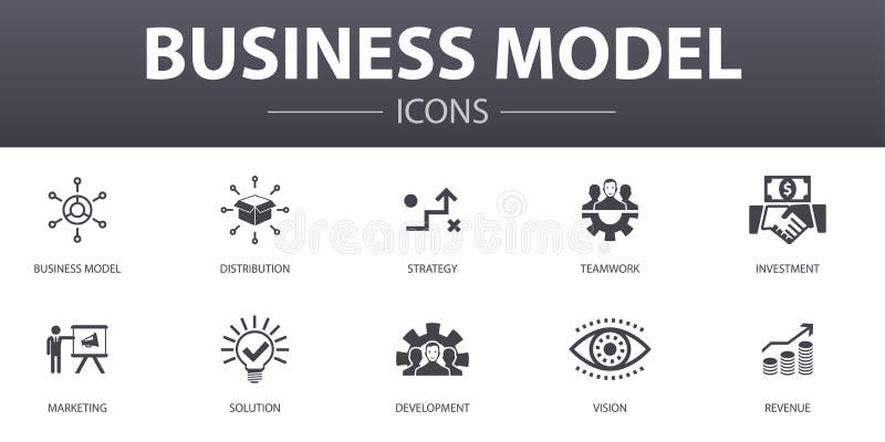 Conjunto De Iconos De Concepto Simple Del Modelo De Negocio Ilustración ...