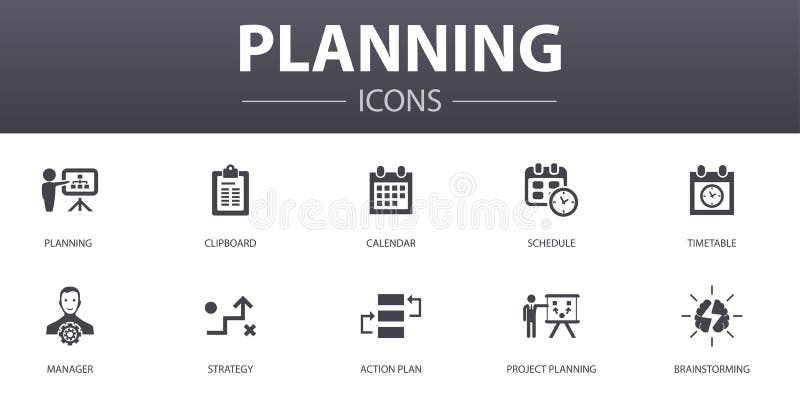 Conjunto De Iconos De Concepto Simple De Planning Ilustración del ...