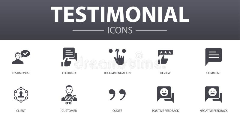 Conjunto De Iconos De Concepto Simple De Testimonio Ilustración del ...