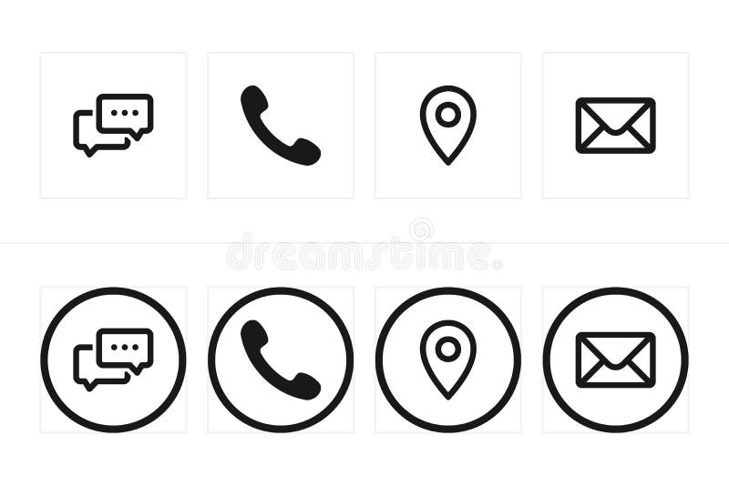 Conjunto De Iconos De Contacto. Símbolo De Iconos Web Ilustración del ...