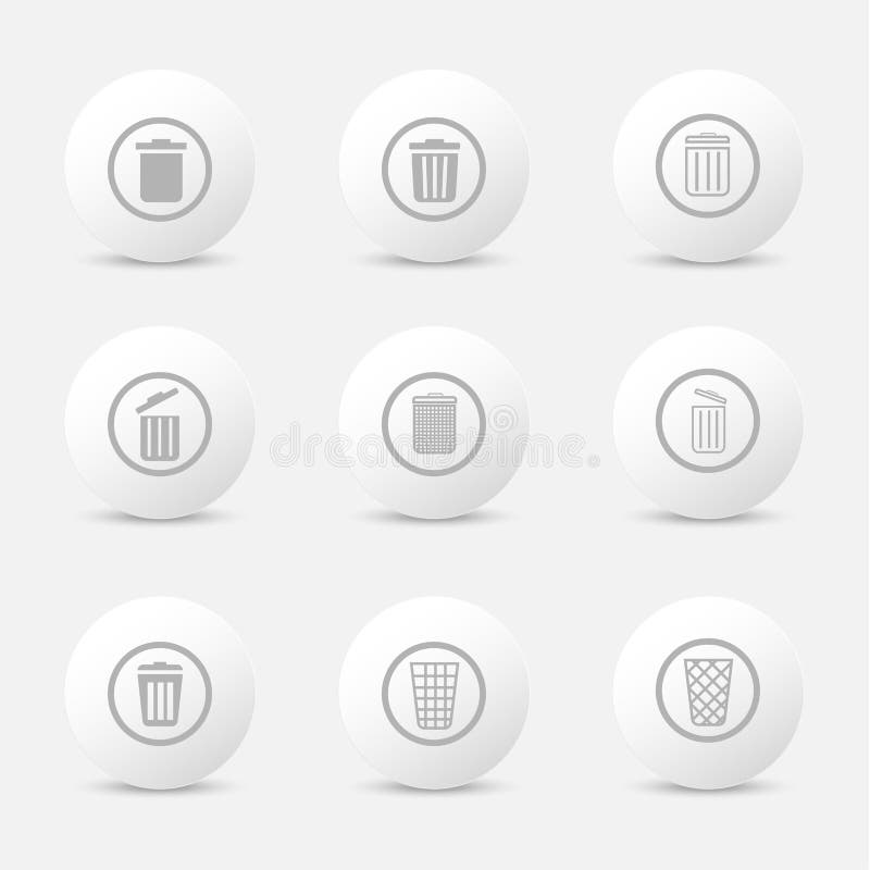 Conjunto De Iconos 3d Bins. Vector Ilustración del Vector - Ilustración ...