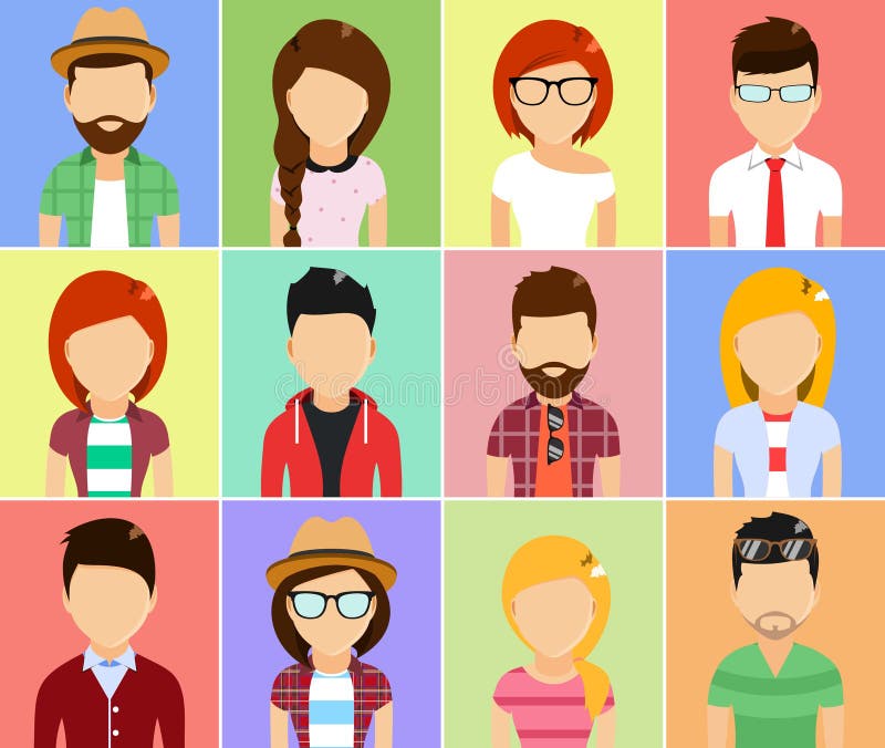 Conjunto De Iconos De La Gente Ilustración del Vector - Ilustración de ...